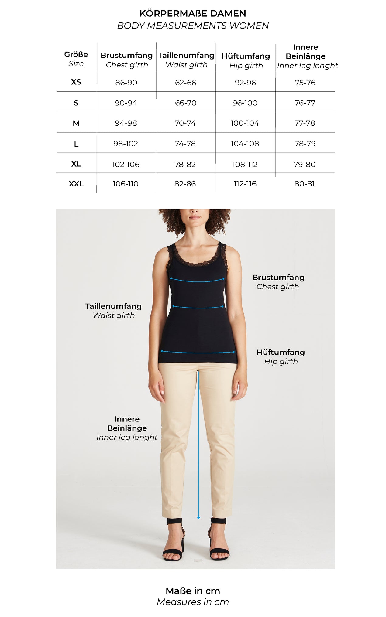Size charts for men and women | Givn Berlin